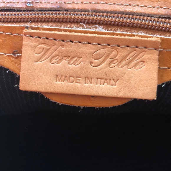 Vera Pelle | Bags | Genuine Leather Cognac Colored Purse | Poshmark
